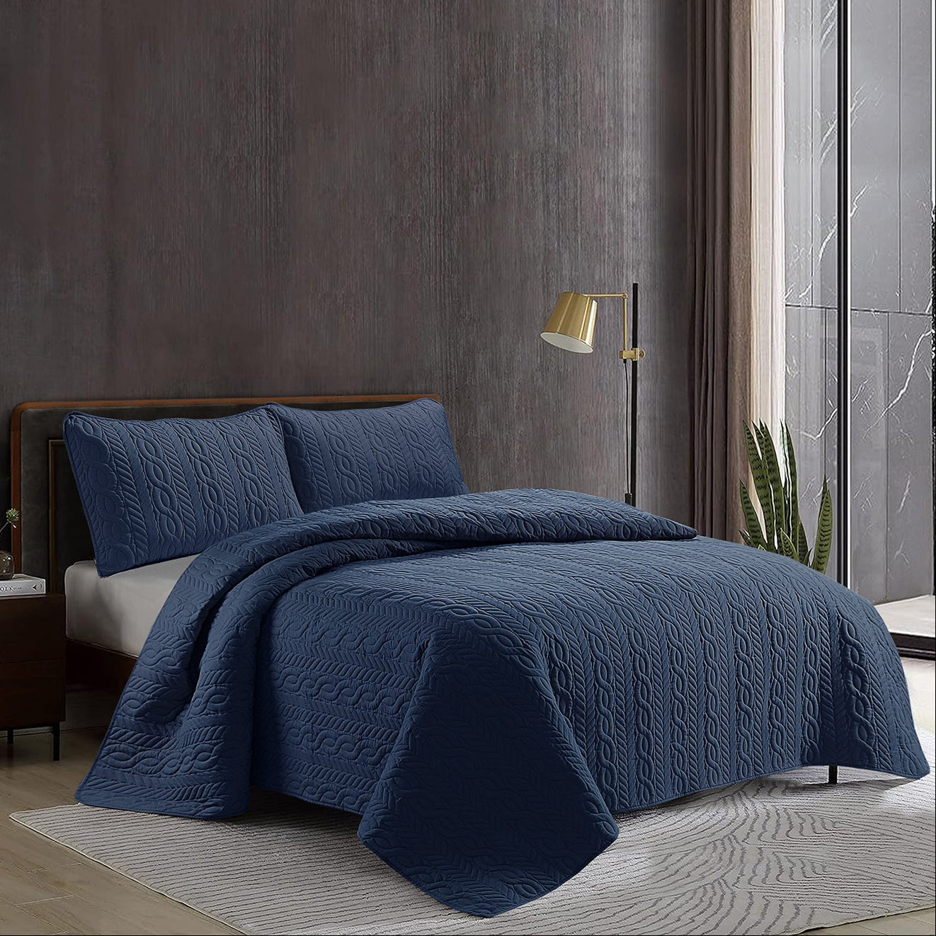 Navy Dunes Bed Spread Set – Araish